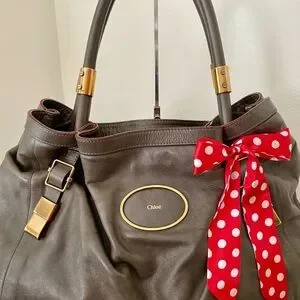 Chloe | Bags | Authentic Chloe Dark Grey Calfskin Leather Victoria Tote ...